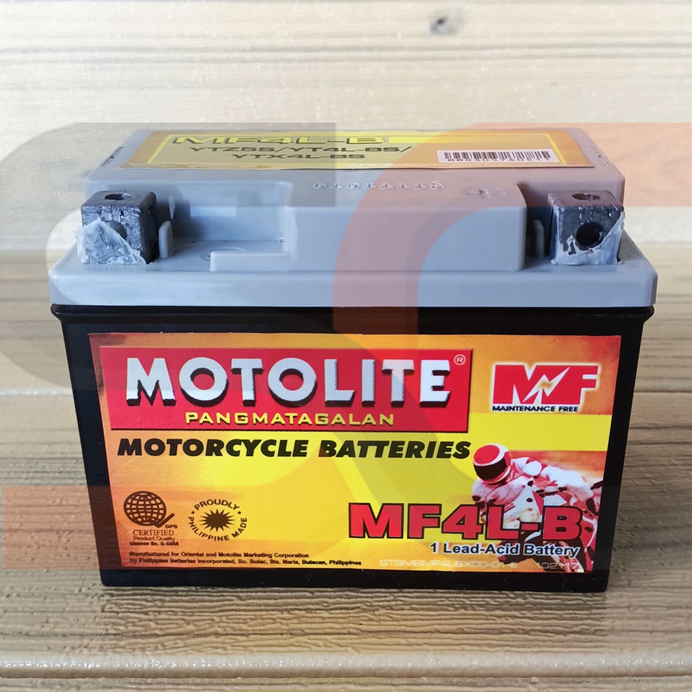 Motolite MF4L-B Maintenance Free Motorcycle Battery YTZ5S YT4L-BS YTX4L ...