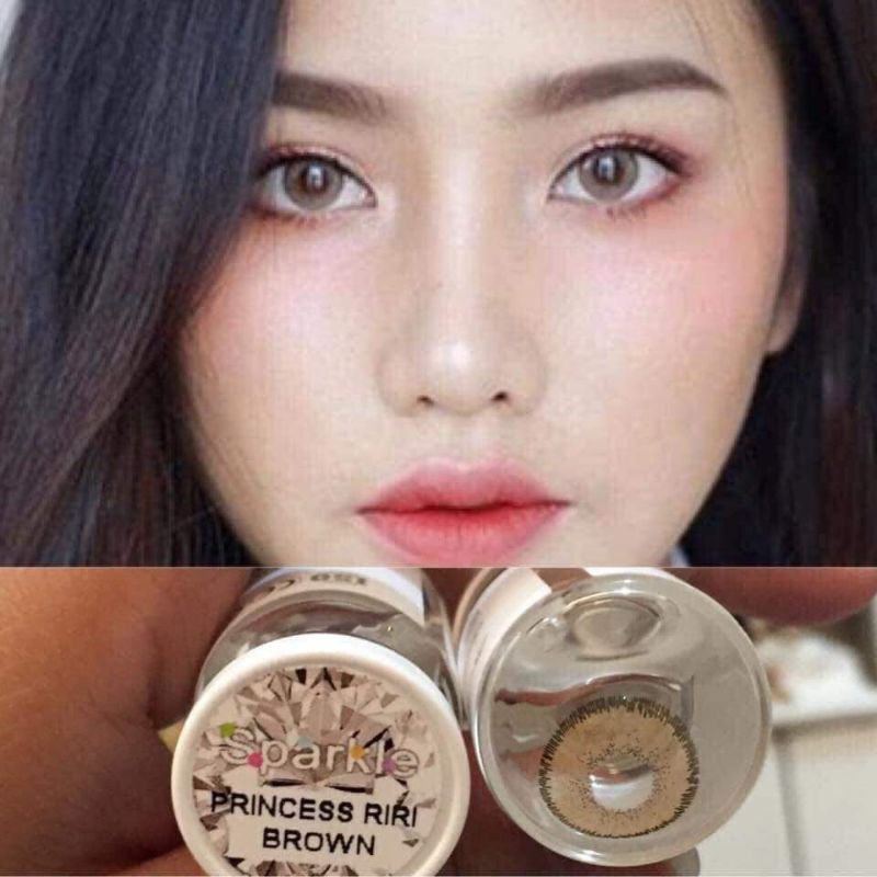 (Eyeshop -SOLOTICA) SPARKLE PRINCESS RIRI BROWN FREE CASE CONTACT LENS ...