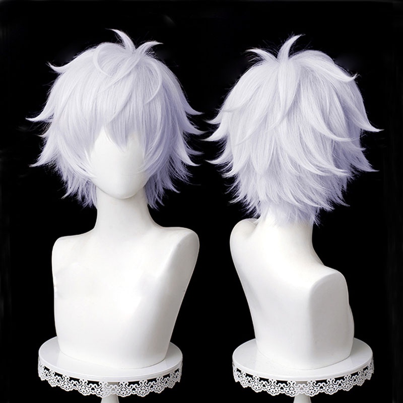 Misscoo Hunter x Hunter Killua Zoldyck Wig Short Men Wig Cosplay Silver ...