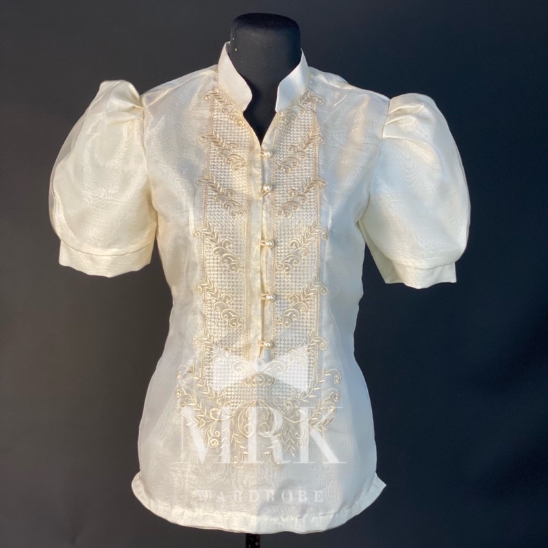 Ladies Barong Filipiniana Puff Sleeves- Chinese Collar [ASSORTED BURDA ...