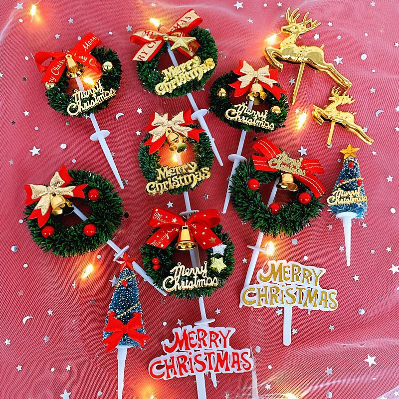Merry Christmas Acrylic Cake Topper Cupcake Topper Hiasan Kek Topper