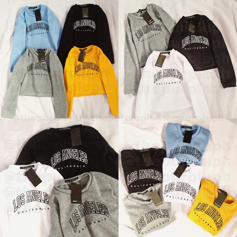 New Los Angeles Fitted Longsleeves Trendy Cropped Top for Women ...
