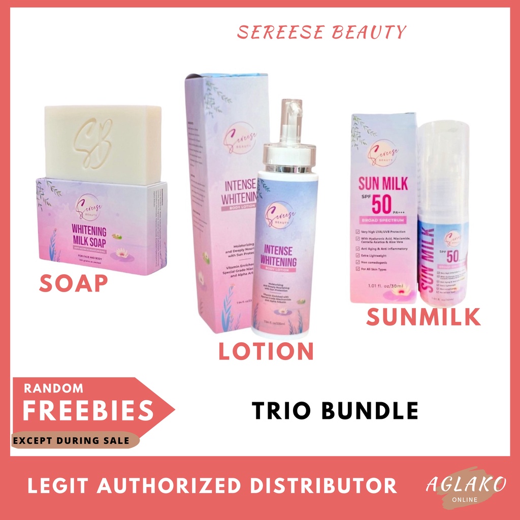 Sereese Beauty TRIO Bundle ( Soap, Lotion & Sun Milk ) | Shopee Philippines
