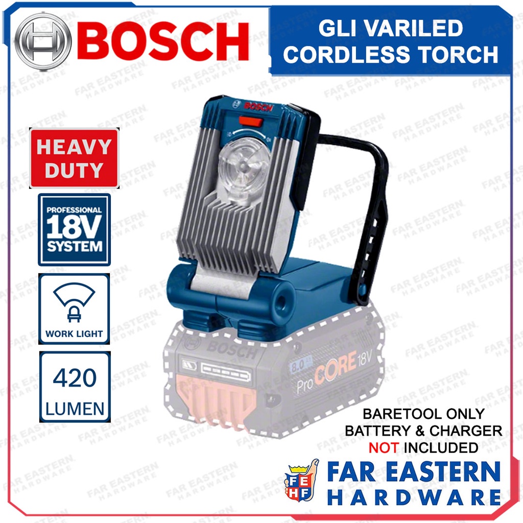 BOSCH GLI VariLED Cordless LED Torch Work Light 18V (Baretool) RBPT18 ...