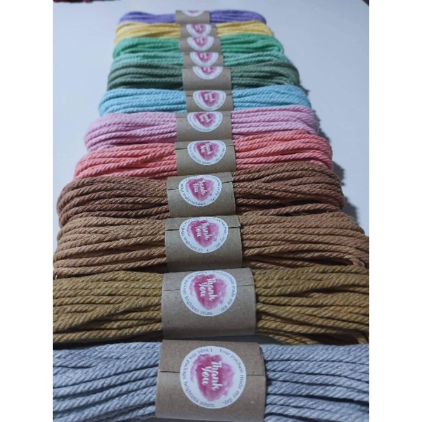 10yards x 3mm|4mm Macrame Cotton Rope ( Macaron Colors ) | Shopee ...