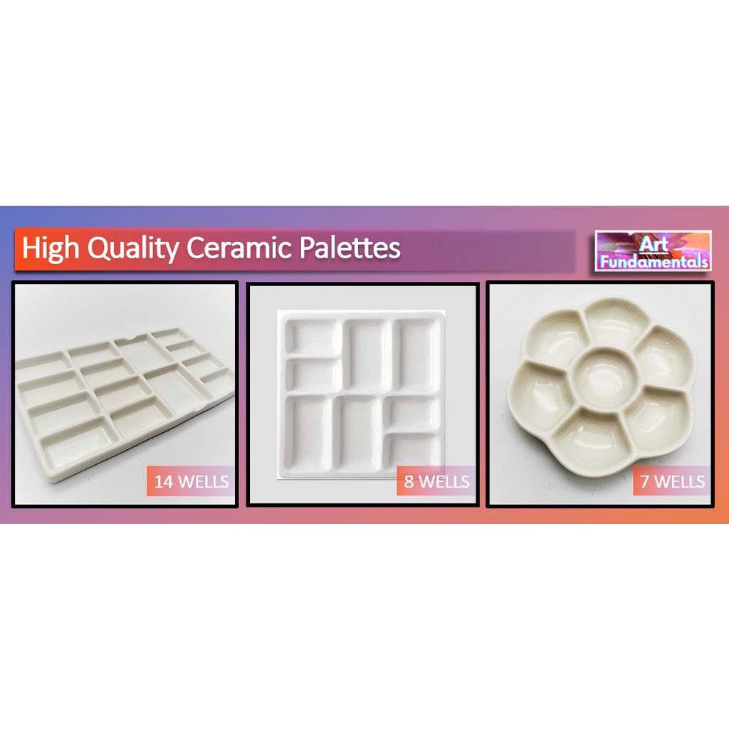 High Quality Ceramic Palettes - multiple wells (14, 8 and 7 wells ...