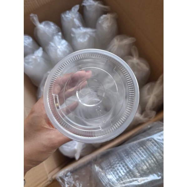 (50pcs)Plastic Cup / FLAT LID for drink/Shake or Milktea Cups (90mm for ...
