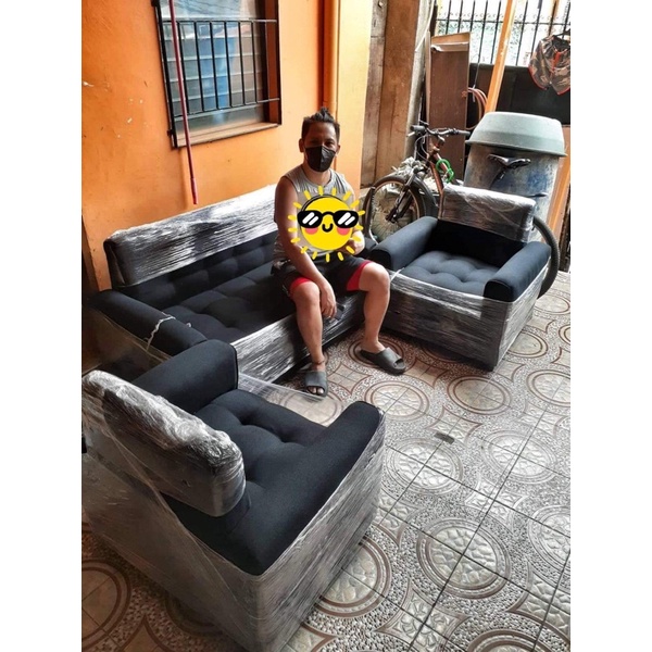 AMBASSADOR SOFA SET SALA SET BLACK FABRIC free delivery ncr cod ...