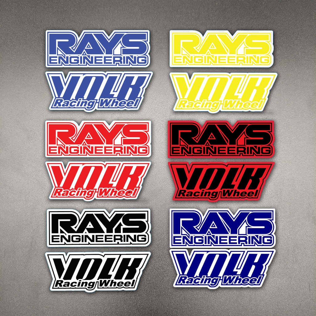 Volk Rays Mags Decal Sticker - Set of 4 all wheels Black Blue Red Black ...