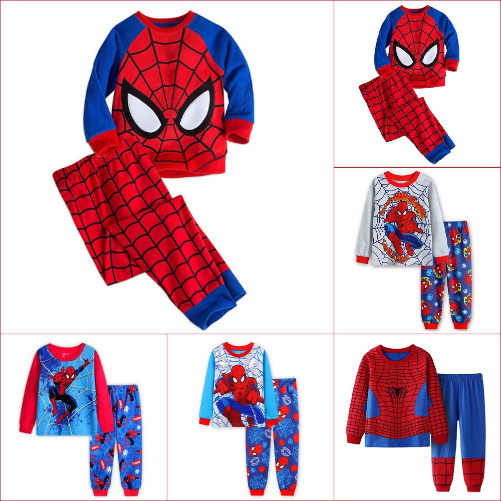 Boys Kids Long Sleeve Spiderman Pyjamas Nightwear Sleepwear Super Hero ...