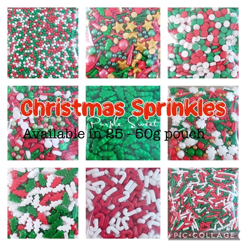 Christmas Sprinkles for Cake Decoration / Edible candy sprinkles in ...