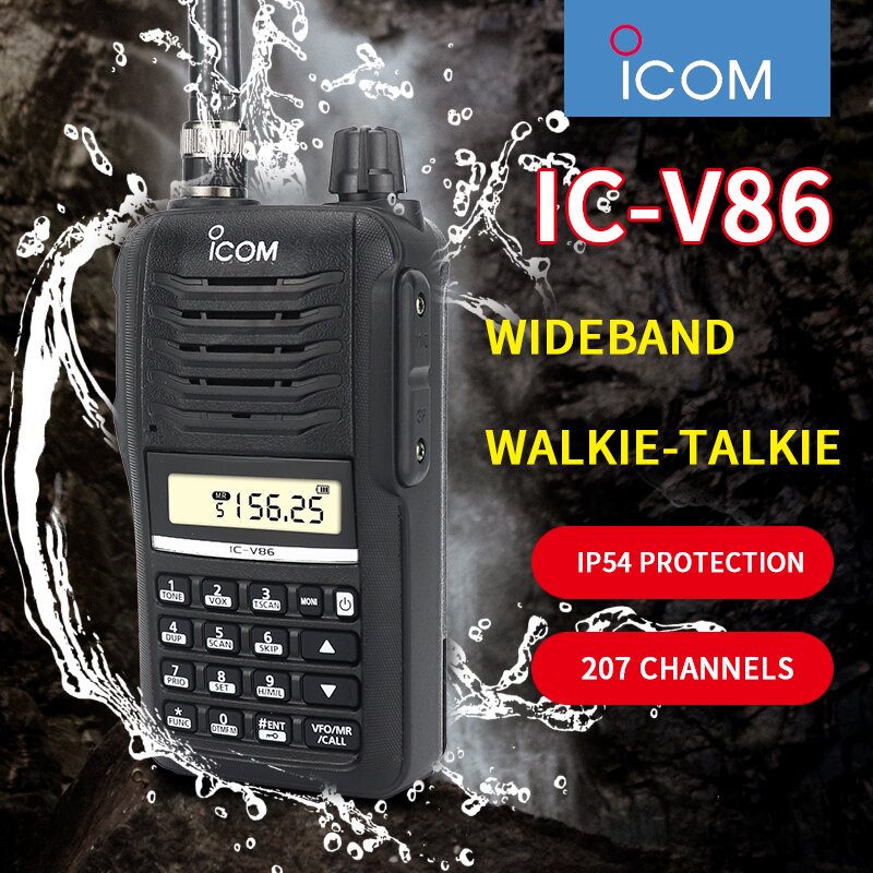 ICOM V86 7 Watts Portable Two Way Radio VHF Walkie Talkie Long Range 15KM Water/dust/shockproof ...