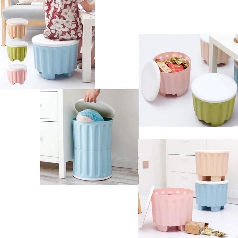 Box Storage Stool Plastic Stackable Mulfunction Box Footstool Seat ...