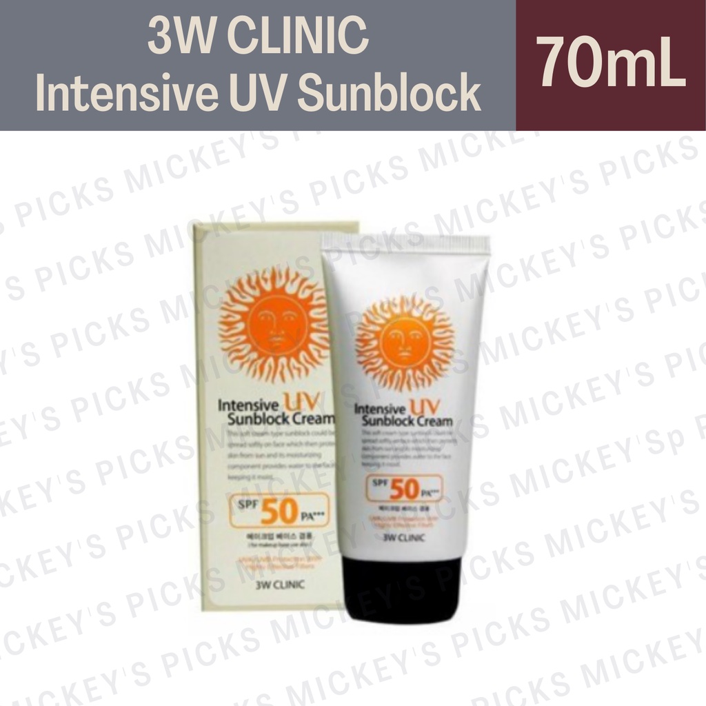 3W Clinic, Intensive UV Sunblock Cream, SPF 50+ PA+++ 70mL | Shopee Philippines