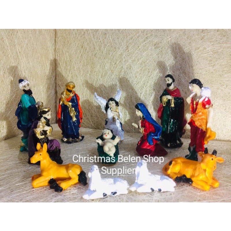 Colored Nativity Christmas Belen set of 12 pcs Character ( Small size ...
