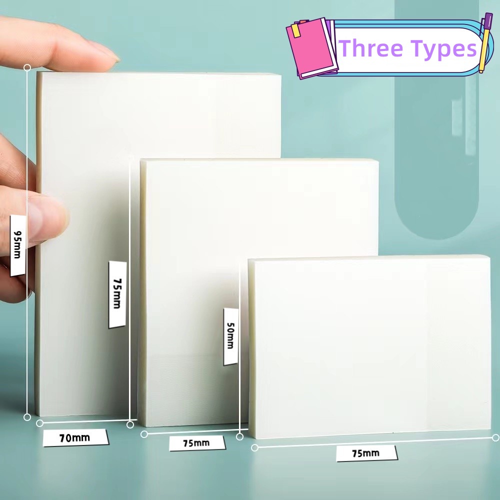 50 Sheets Transparent Sticky Notes PET Waterproof Memo Notepad ...