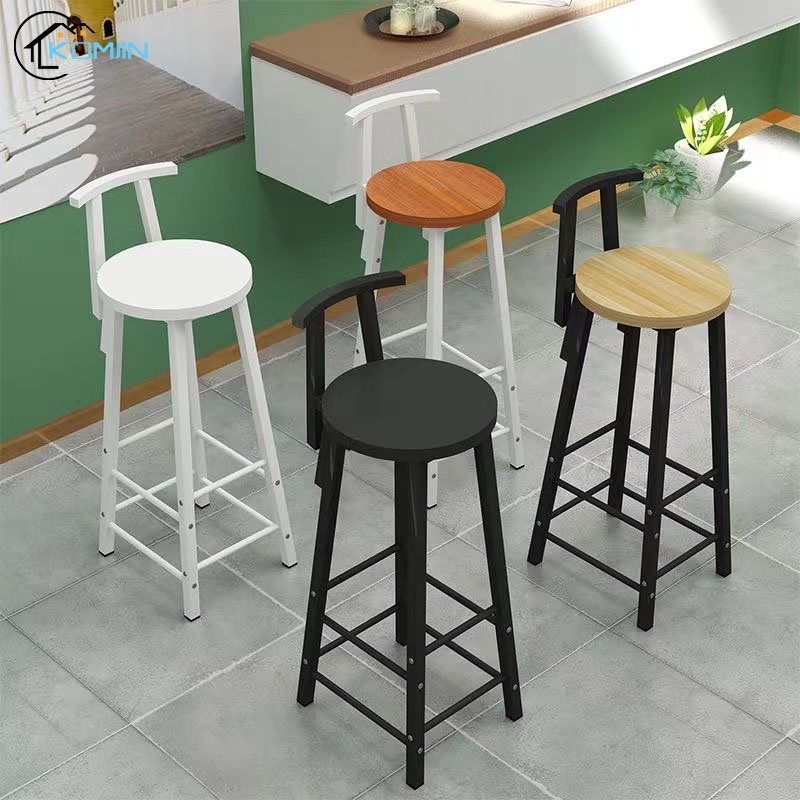 Bar Stool Iron Art High Stool Bar Chair Nordic Milk Tea Stool Household ...