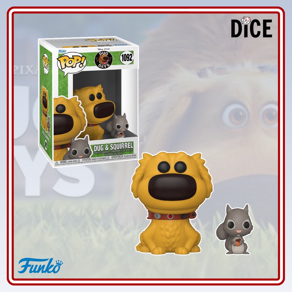 Funko Pop Dug & Squirrel Dug Days #1092 (with Protector and Sorter ...