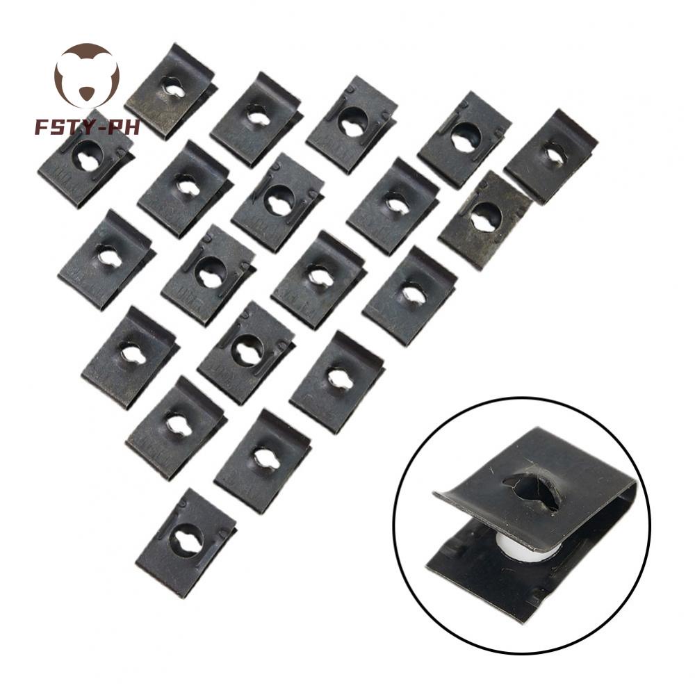 20Pcs Car Retainer Self-tapping Metal U-Type Screw Nut Clips For Fender ...