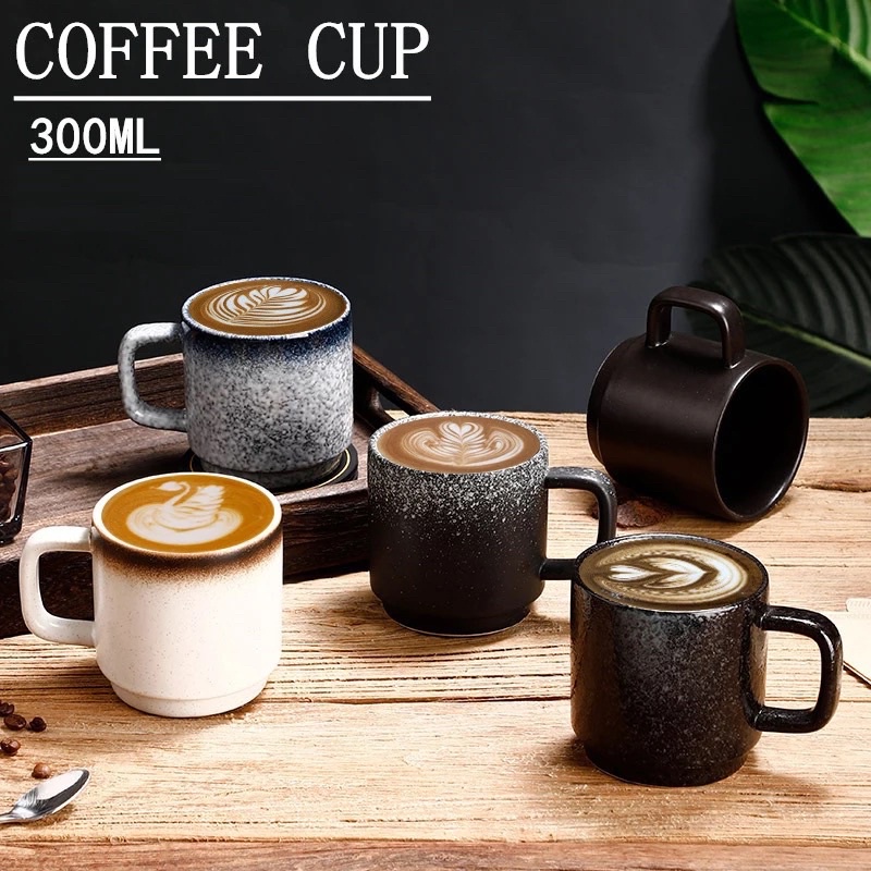 Japanese Matte Glazed Coffee Milk Tea Ceramic Mug Cup 300ML | Shopee ...
