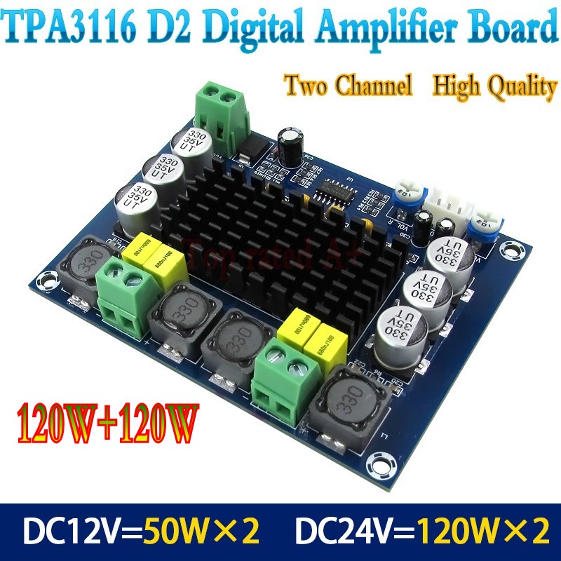 XH-M543 High Power Digital Amplifier Board TPA3116D2 Audio Amplifier ...
