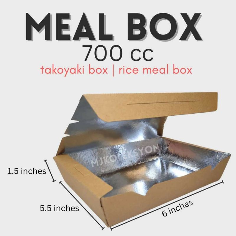 50pcs Meal Box 700cc Rice Meal Box Foil Laminated | Shopee Philippines