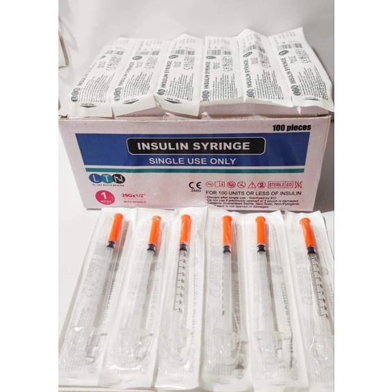 Insulin Syringe 1cc - LTN 100pcs/box | Shopee Philippines