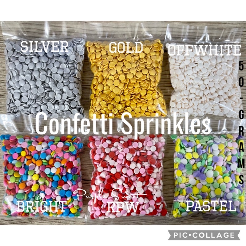 Confetti Sprinkles / Edible Cake Decoration 25 - 50grams | Shopee ...
