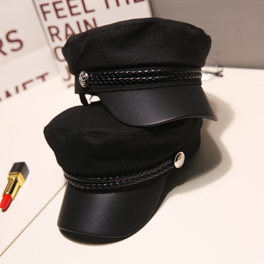 Fashion Women Sailor Cap Captain Cap Navy Hat Beret Caps Adjustable ...