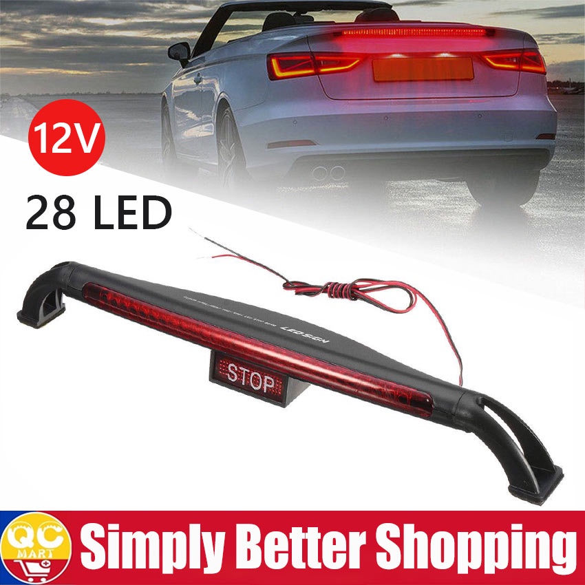 Red LED Brake Light Bar Universal 28LED 12V Car High Mount Stop Signal ...