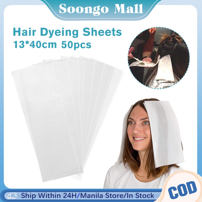50pcs Hair Dye Paper 13x40cm Hair Dyeing Highlight Tissue Salon Hair ...