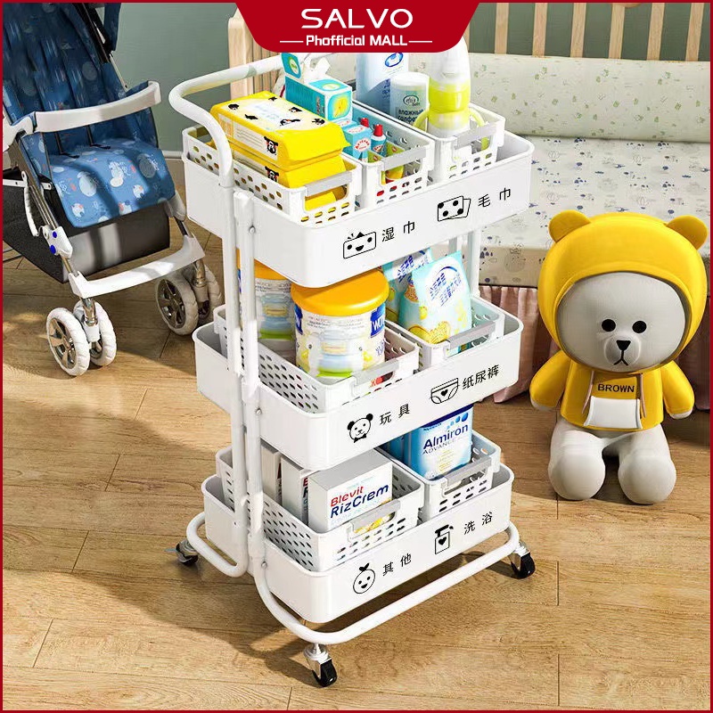 Trolley Cart Shelf Toys Organizer Trolley Storage Rack For Kids Storage ...