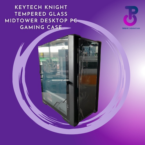 KEYTECH KNIGHT tempered Glass Midtower Desktop PC Gaming Case | Shopee ...