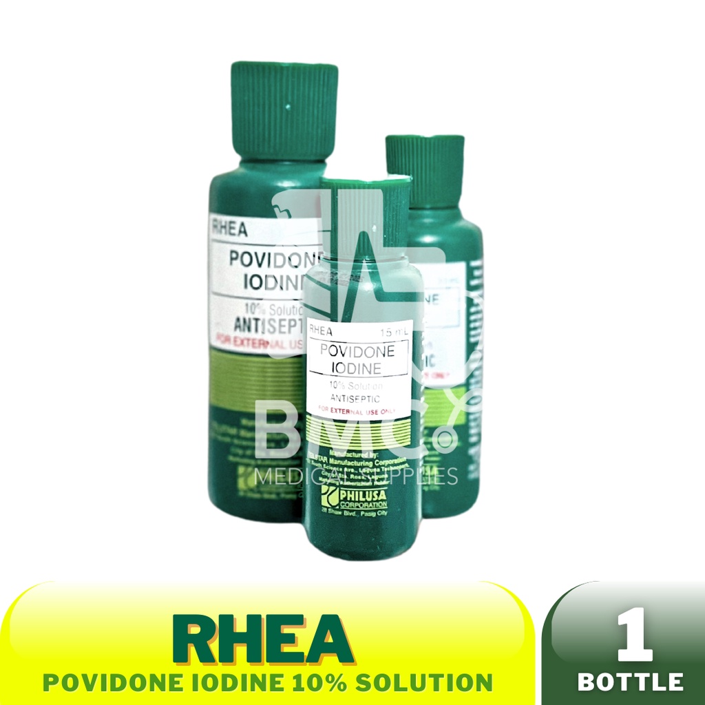 Rhea Povidone Iodine (10% Solution) 15ml, 30ml, 60ml and 120ml | Shopee Philippines