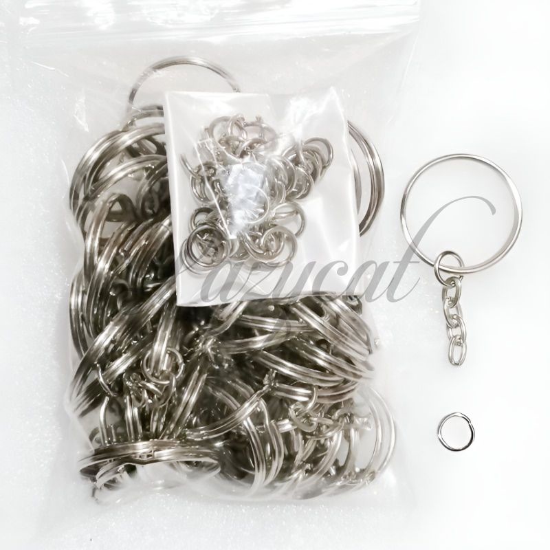 50 pcs 24mm Rounded Keychain Rings with Jump Rings | Shopee Philippines