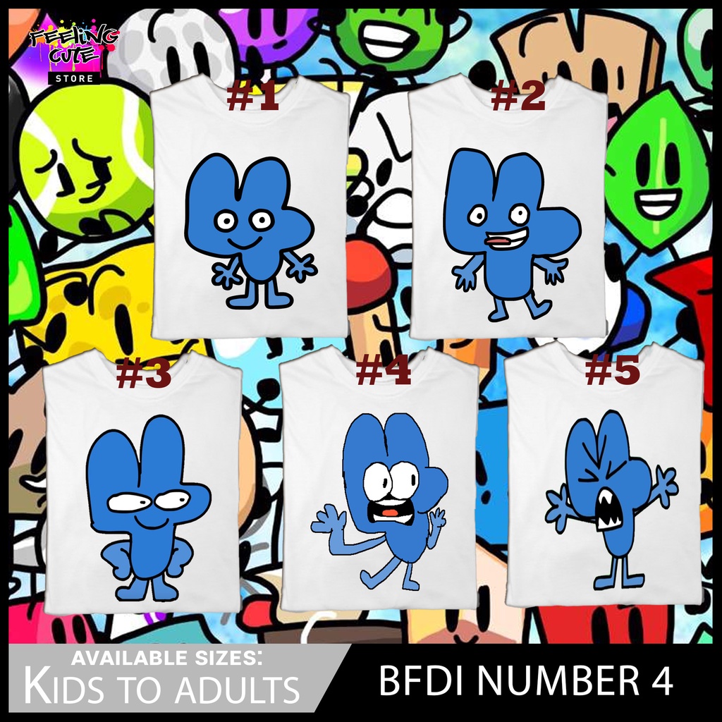 BFDI Number 4 For Kids to Adults Unisex | Shopee Philippines
