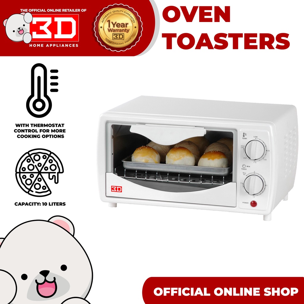 3D OT-G901 Minimalist Electric Oven Toaster 10L | Shopee Philippines