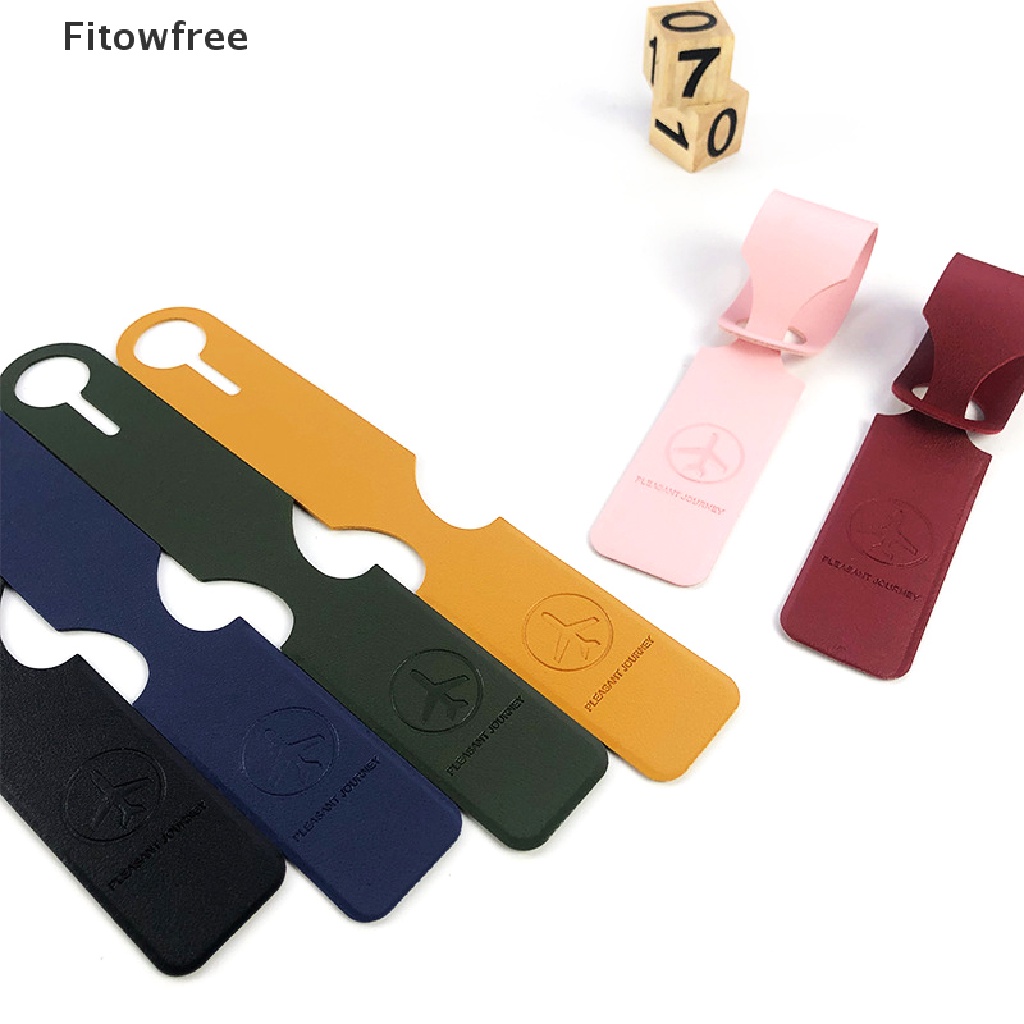 Fitw Luggage Tag PU Leather Long Strip Hanging Luggage Tag Portable Travel Accessories for ...