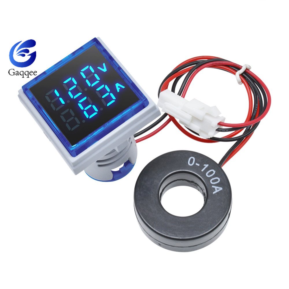 Gaqqee Voltmeter AC 60-500V 0-100A LED Digital Dual Display Voltage ...