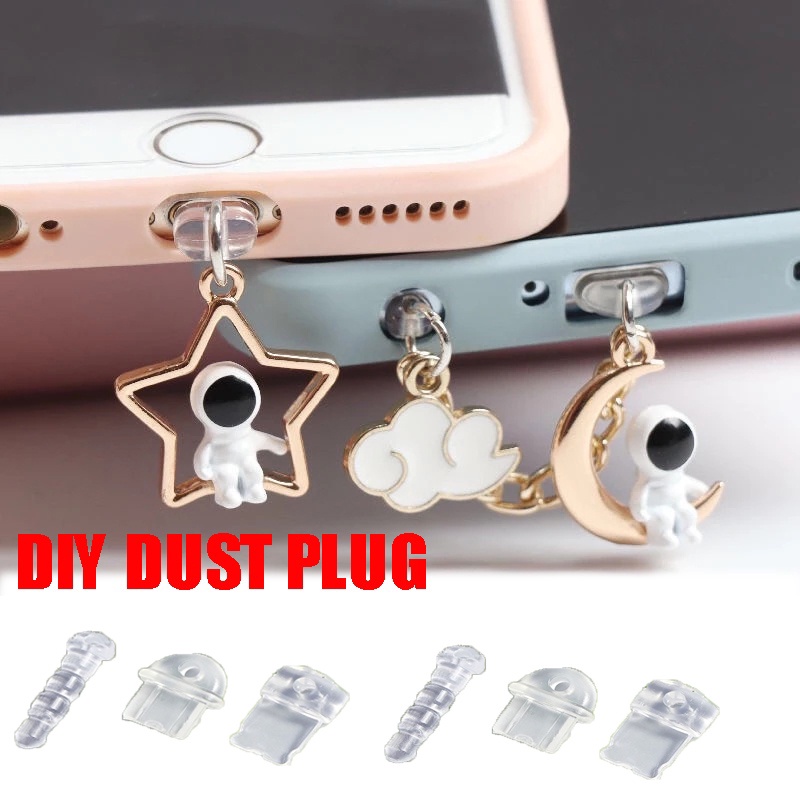 DIY Cell Phone Charm Accessories Headphone Hole Plug Transparent ...