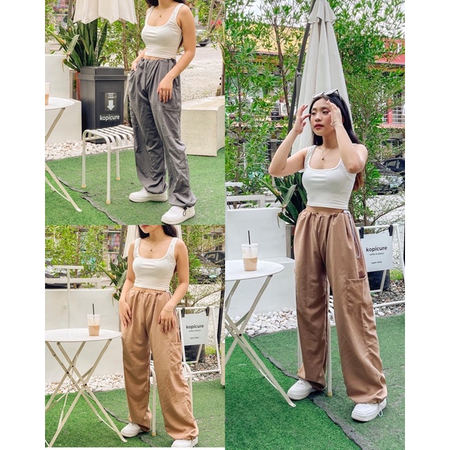 Kylieee-ph String Cargo Pants | Shopee Philippines