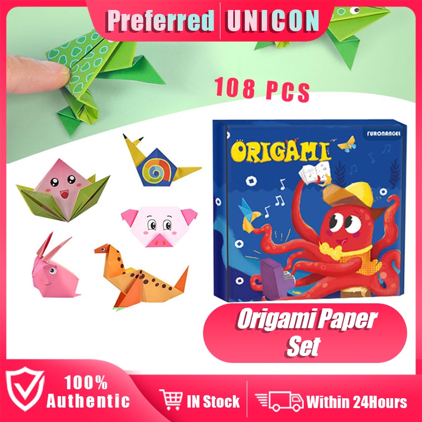 108Pcs Origami paper Set with 54 Pattern and Instructions Book DIY ...