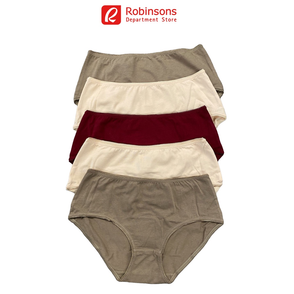 Simply Me 5 in 1 Cotton Semi Panty Pack (Taupe, Maroon, Beige) | Shopee ...