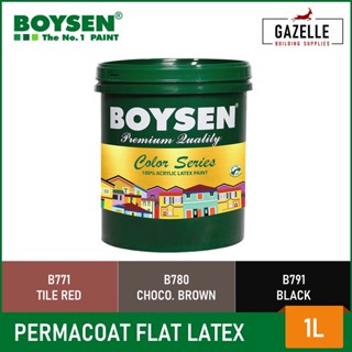 Boysen Color Series Permacoat Flat Latex Paint Tile Red B771- 1 Liter ...