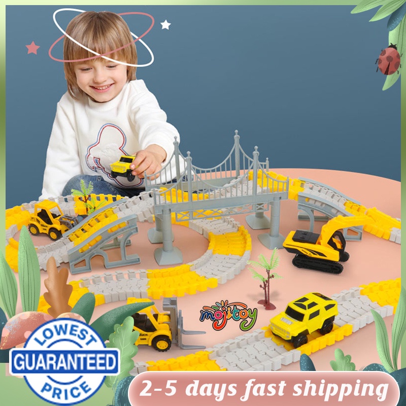 345pcs DIY 3D Electric Track Children Toy Car Color Track Car Puzzle ...