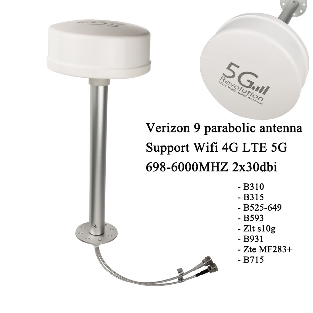 mimo parabolic signal antenna 2X30dBi 3G 4G MIMO feed VERSION 9 for ...
