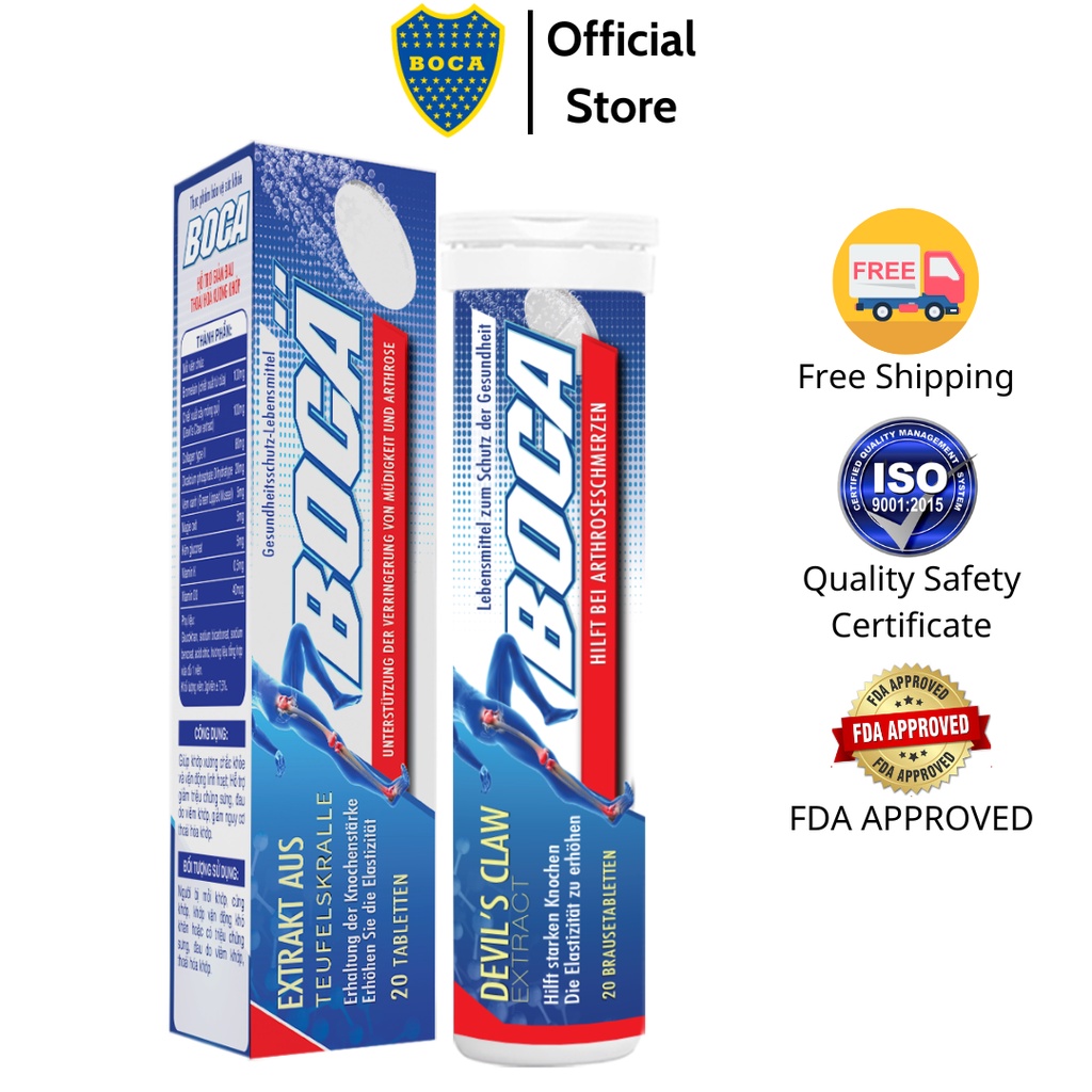 BOCA Top Effervescent Tablet for Osteoarthritis. 20 Tablets | Shopee ...