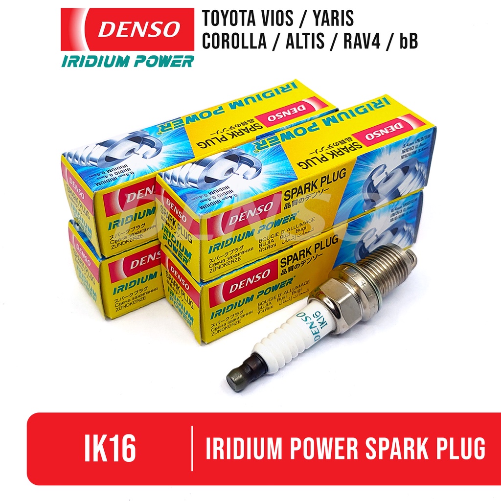 Denso IK16 Iridium Power Spark plug for Toyota Vios / Yaris / bB / Rav4 ( 4Pcs ) | Shopee ...