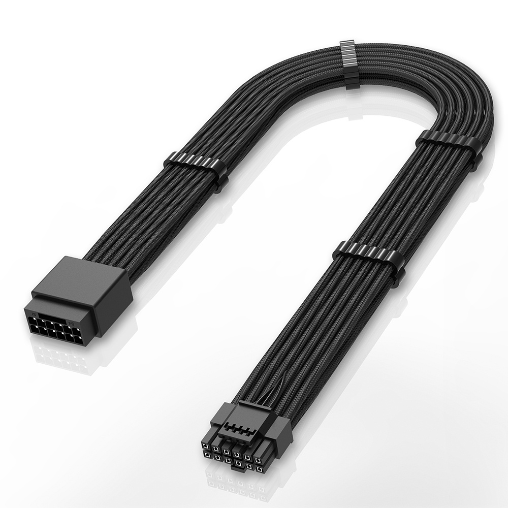 EZDIY-FAB GPU Power Sleeved Cable Extension, 16pin(12+4) 12VHPWR PCIe 5 ...