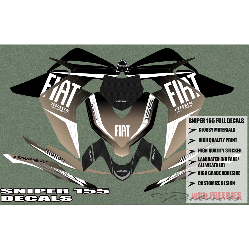 Sniper 155 Yamaha Version 3 Decals FIAT Glossy Material Sticker ...